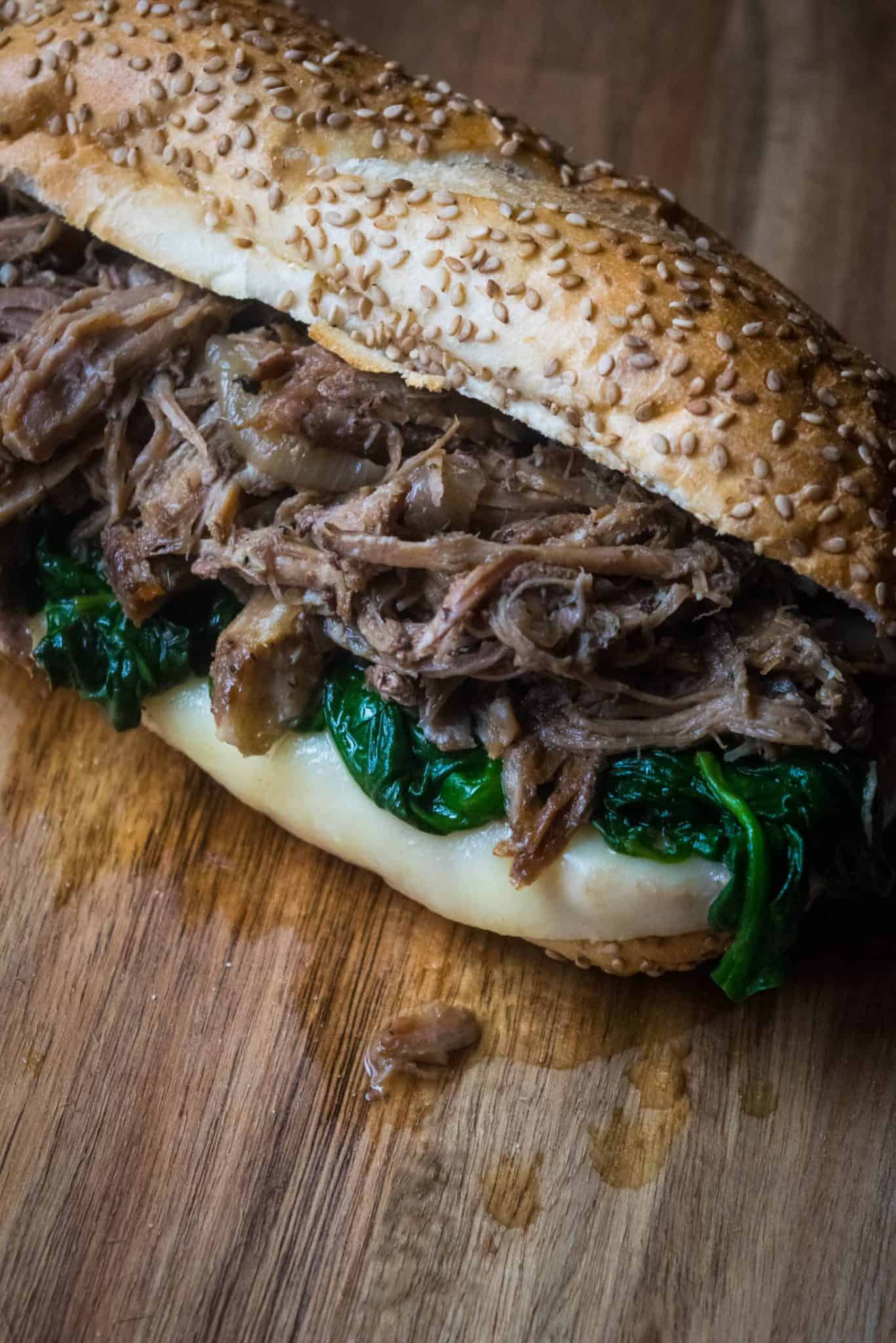 South Philly Slow Cooker Italian Shredded Pork Sandwich : Jawns I Cooked