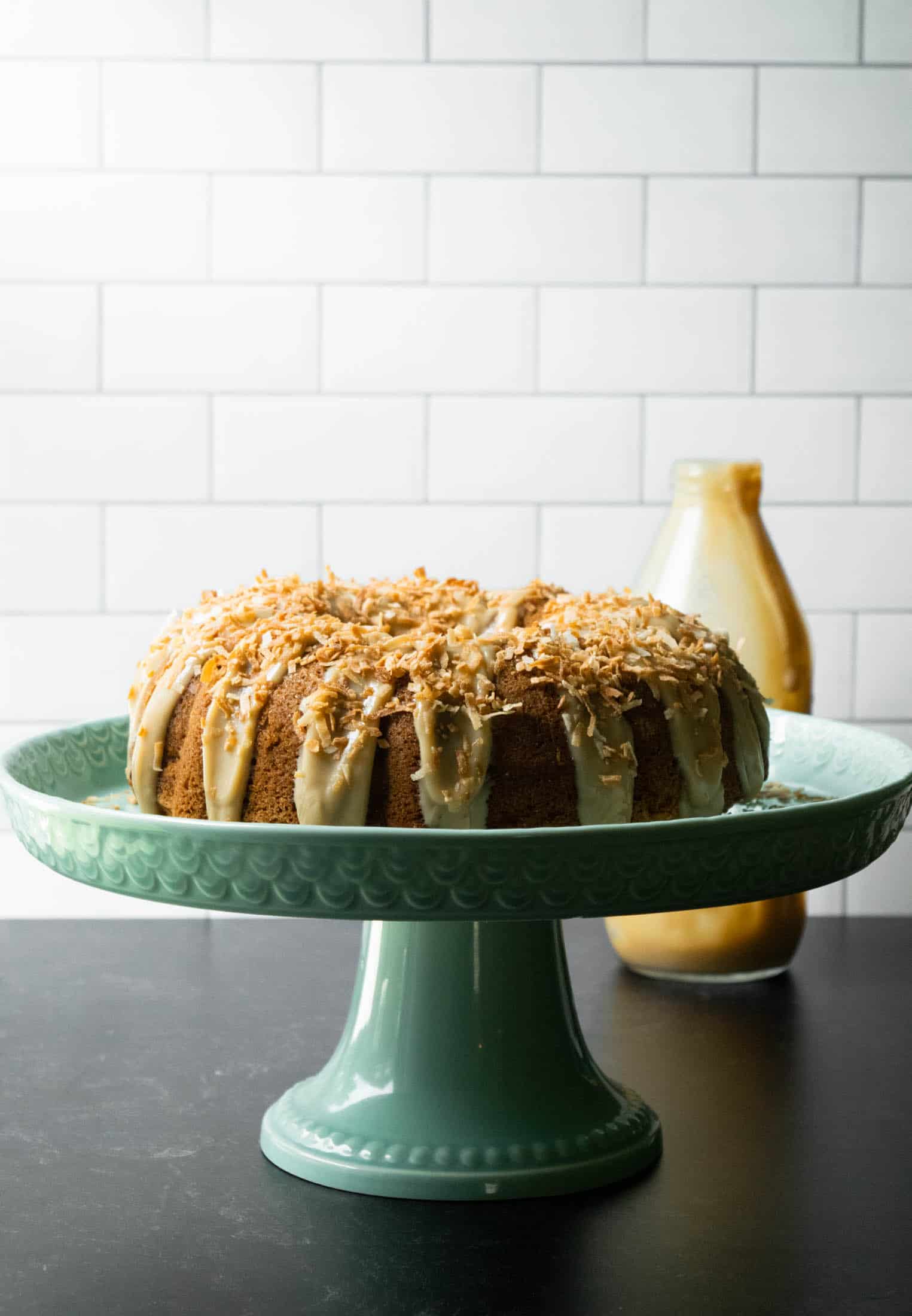 Coconut Caramel Apple Cake - Jawns I Cooked