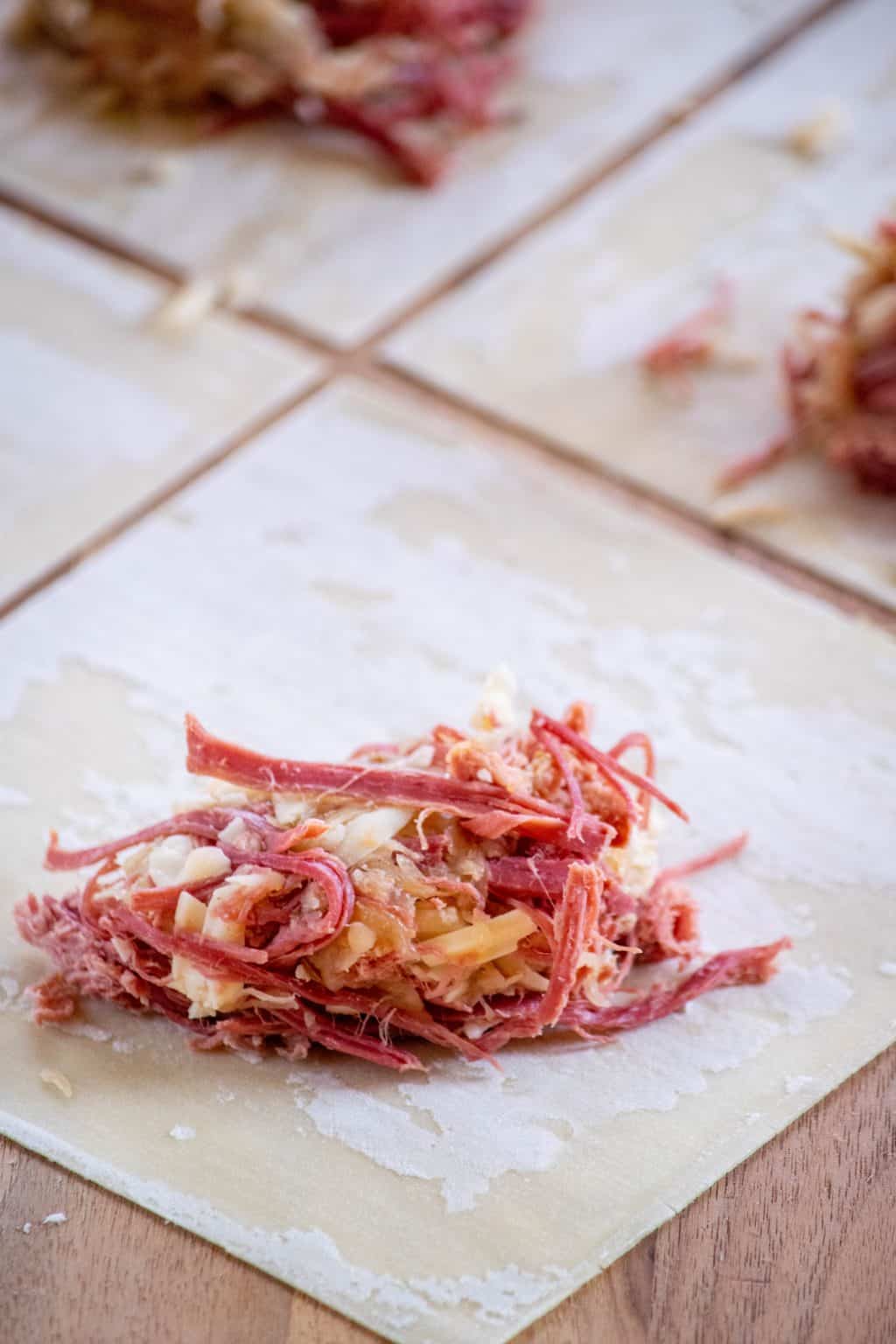 Easy Reuben Egg Rolls with Bacon Beer Sauerkraut : Jawns I Cooked