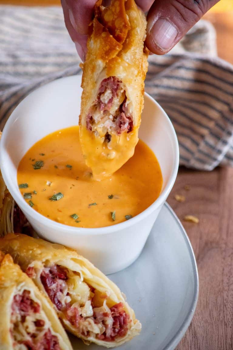 Easy Reuben Egg Rolls with Bacon Beer Sauerkraut : Jawns I Cooked