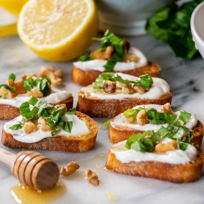 Whipped Ricotta Toasts with Lemon Honey Drizzle : Jawns I Cooked