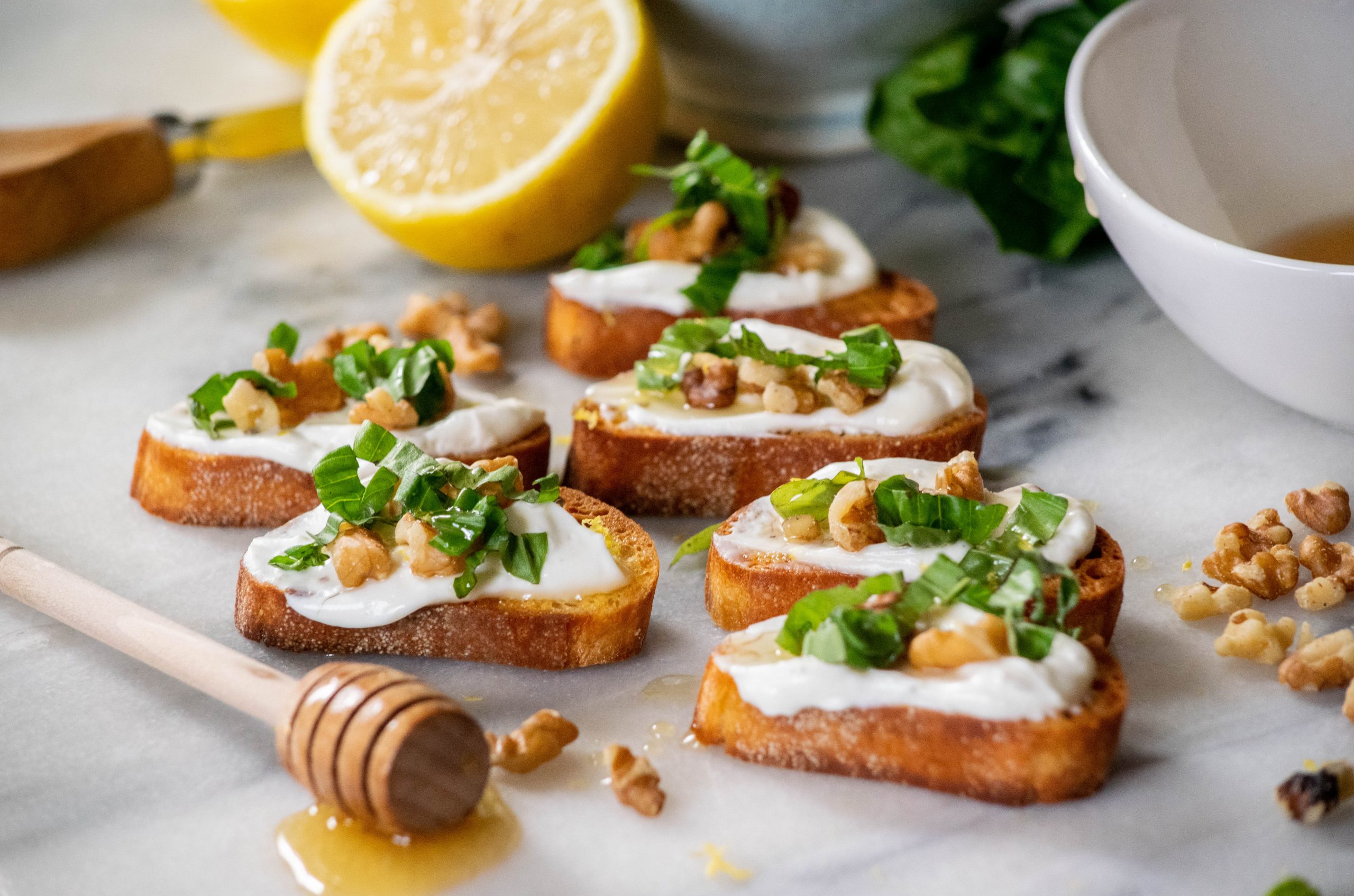 Whipped Ricotta Toasts with Lemon Honey Drizzle : Jawns I Cooked