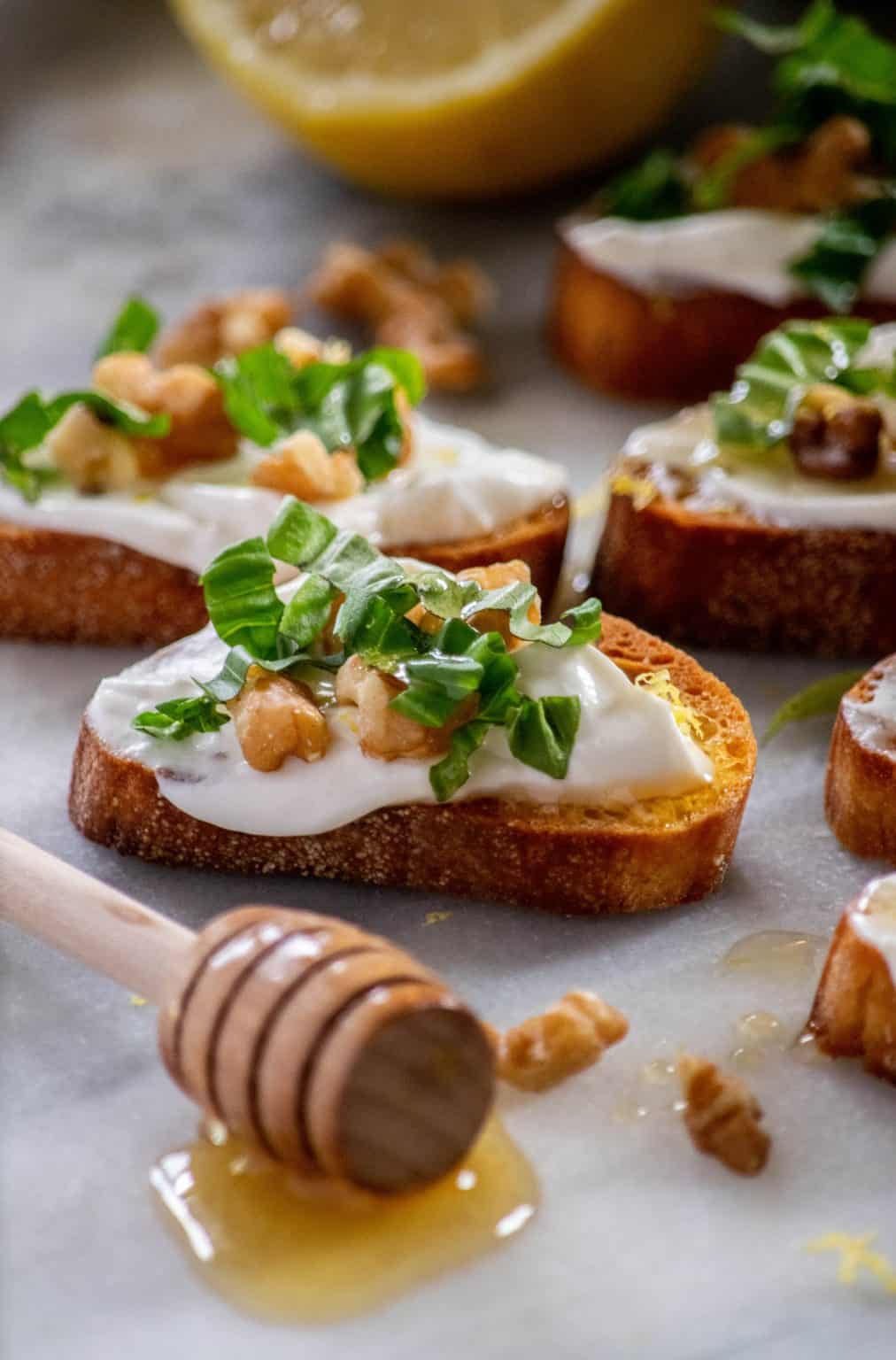 Whipped Ricotta Toasts with Lemon Honey Drizzle : Jawns I Cooked