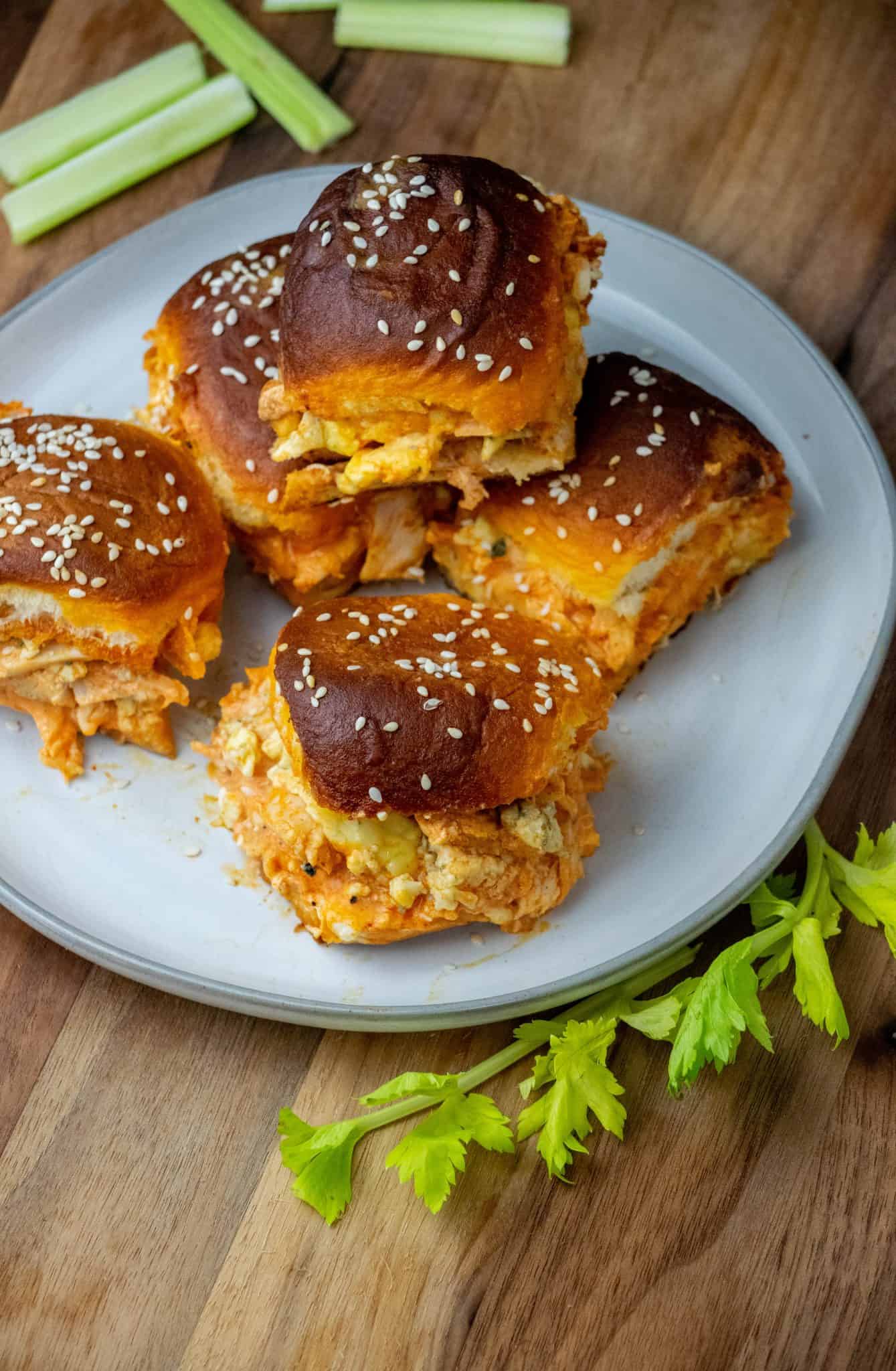 Easy Shredded Buffalo Chicken Sliders Recipe : Jawns I Cooked
