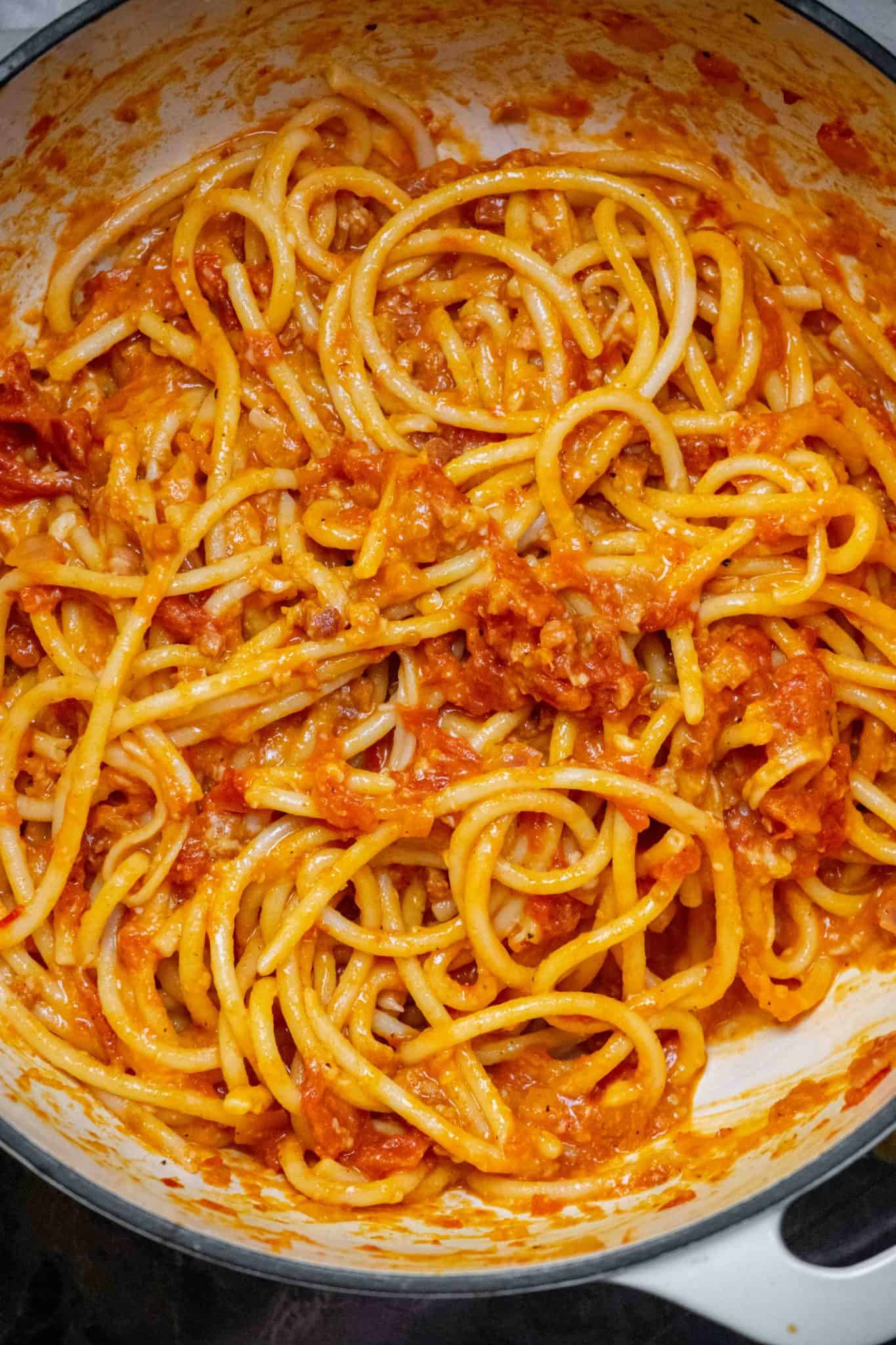Easy Bucatini Pasta Amatriciana with Calabrian Chiles : Jawns I Cooked