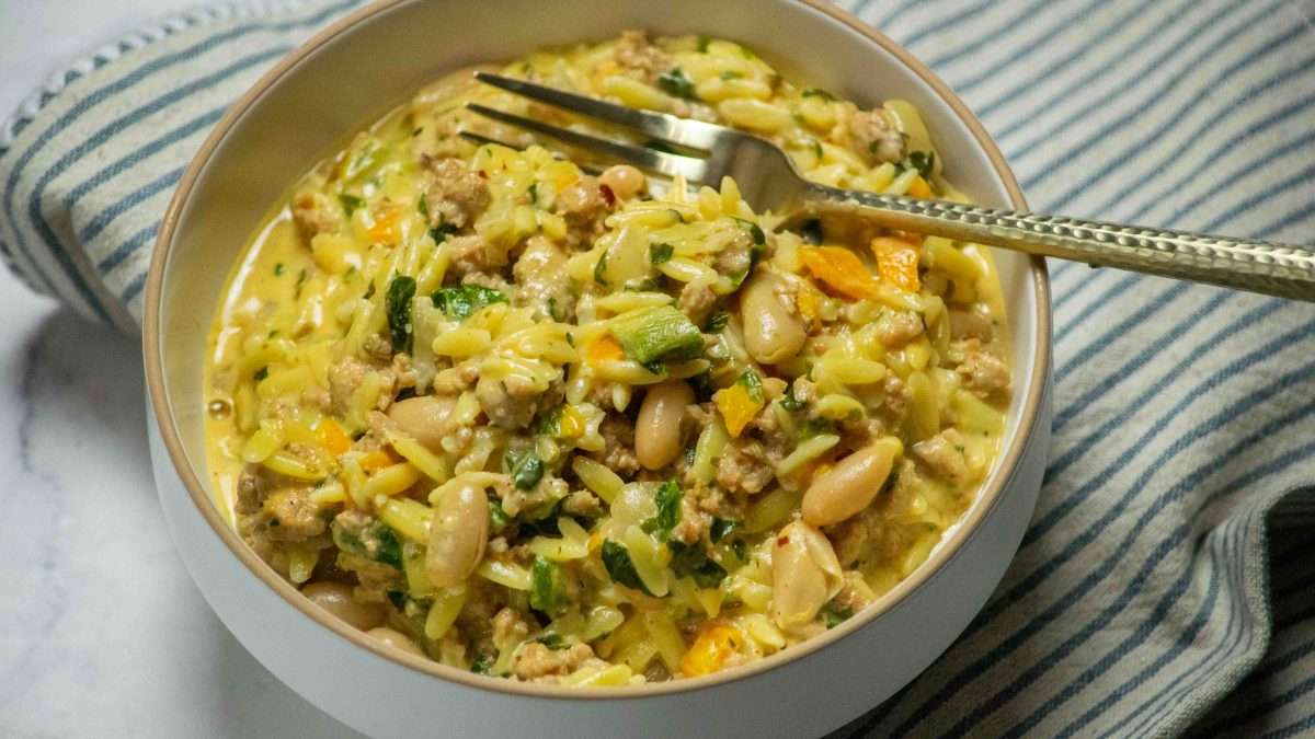 Easy One Pot Italian Sausage Orzo with Spinach and Parmesan : Jawns I ...