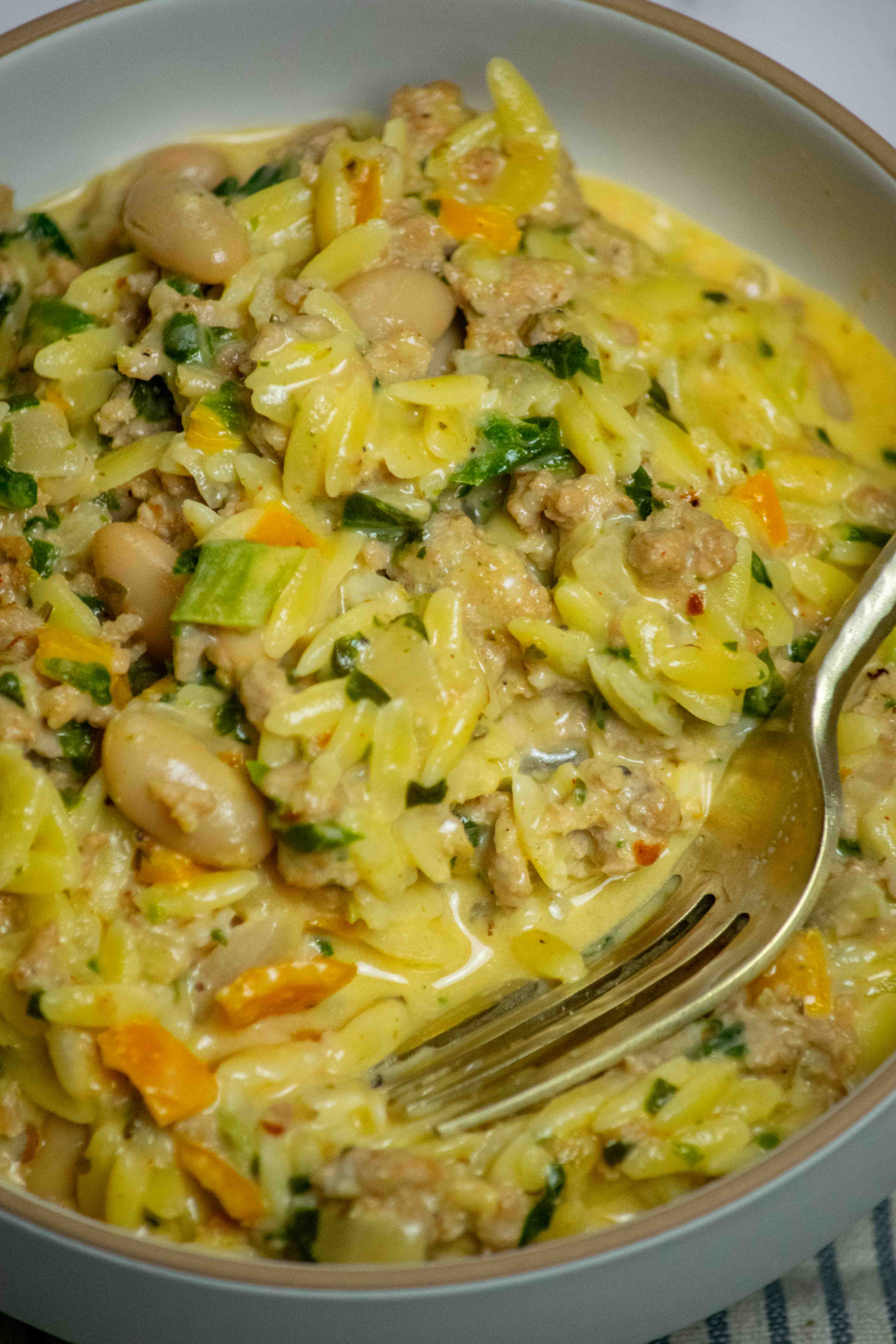 Easy One Pot Italian Sausage Orzo with Spinach and Parmesan : Jawns I ...