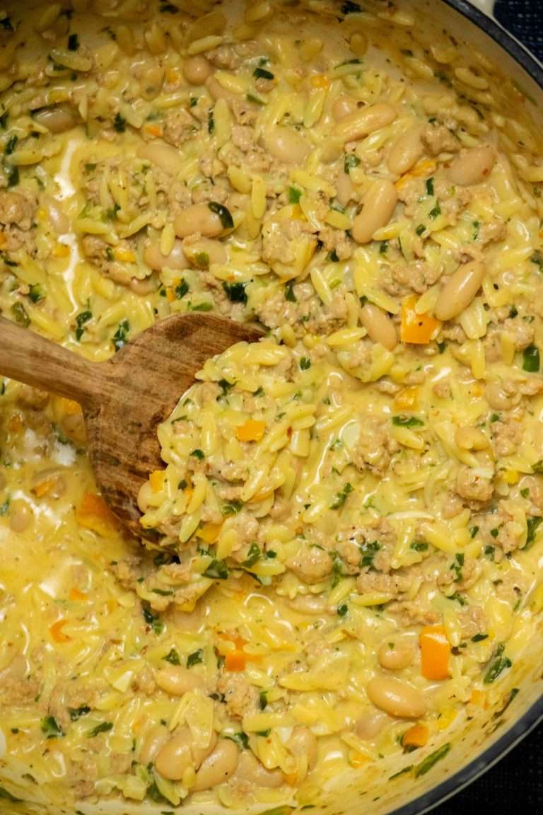 Easy One Pot Italian Sausage Orzo with Spinach and Parmesan : Jawns I ...