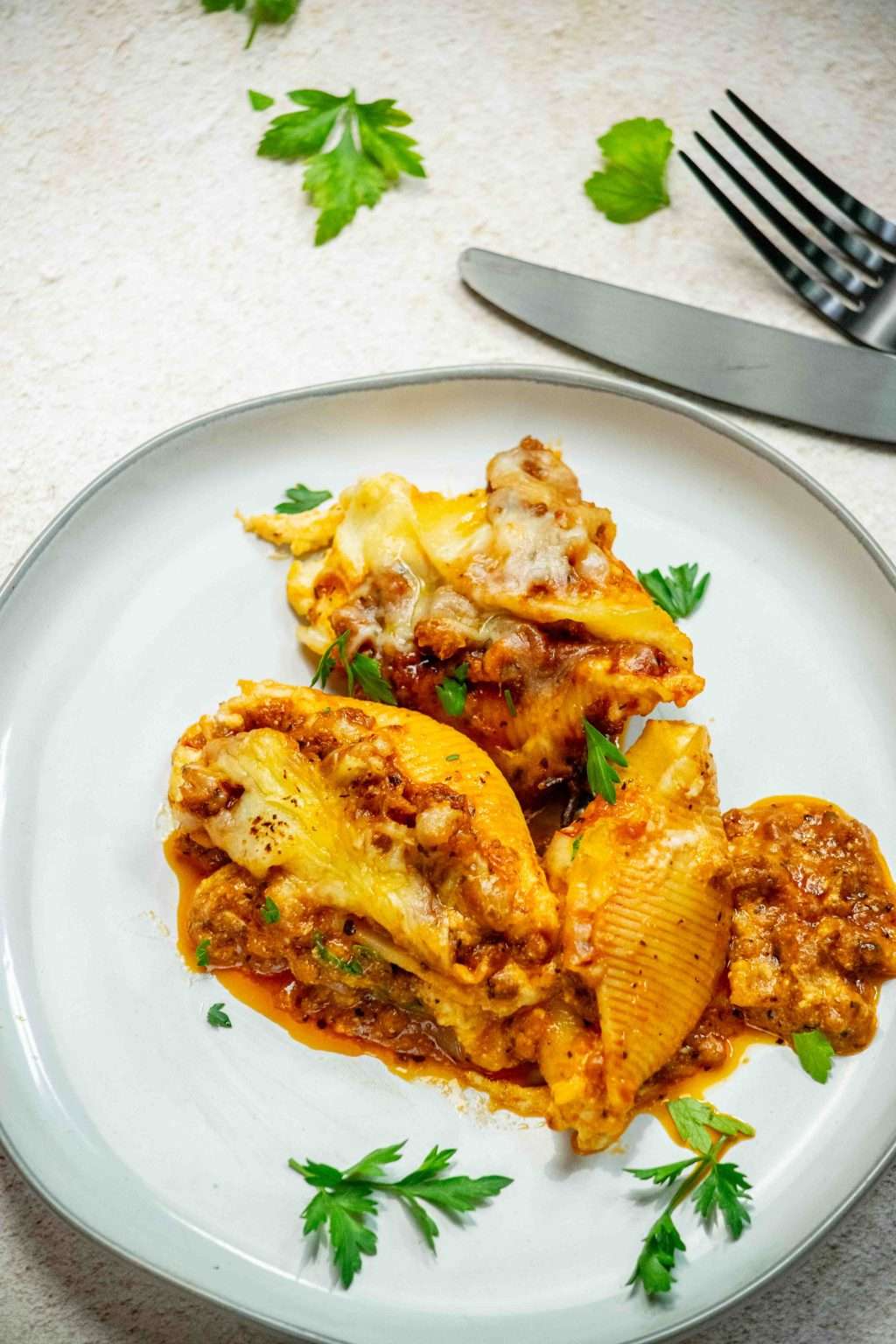 Cheesy Stuffed Shells with Ground Beef Meat Sauce : Jawns I Cooked