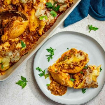 Cheesy Stuffed Shells with Ground Beef Meat Sauce : Jawns I Cooked