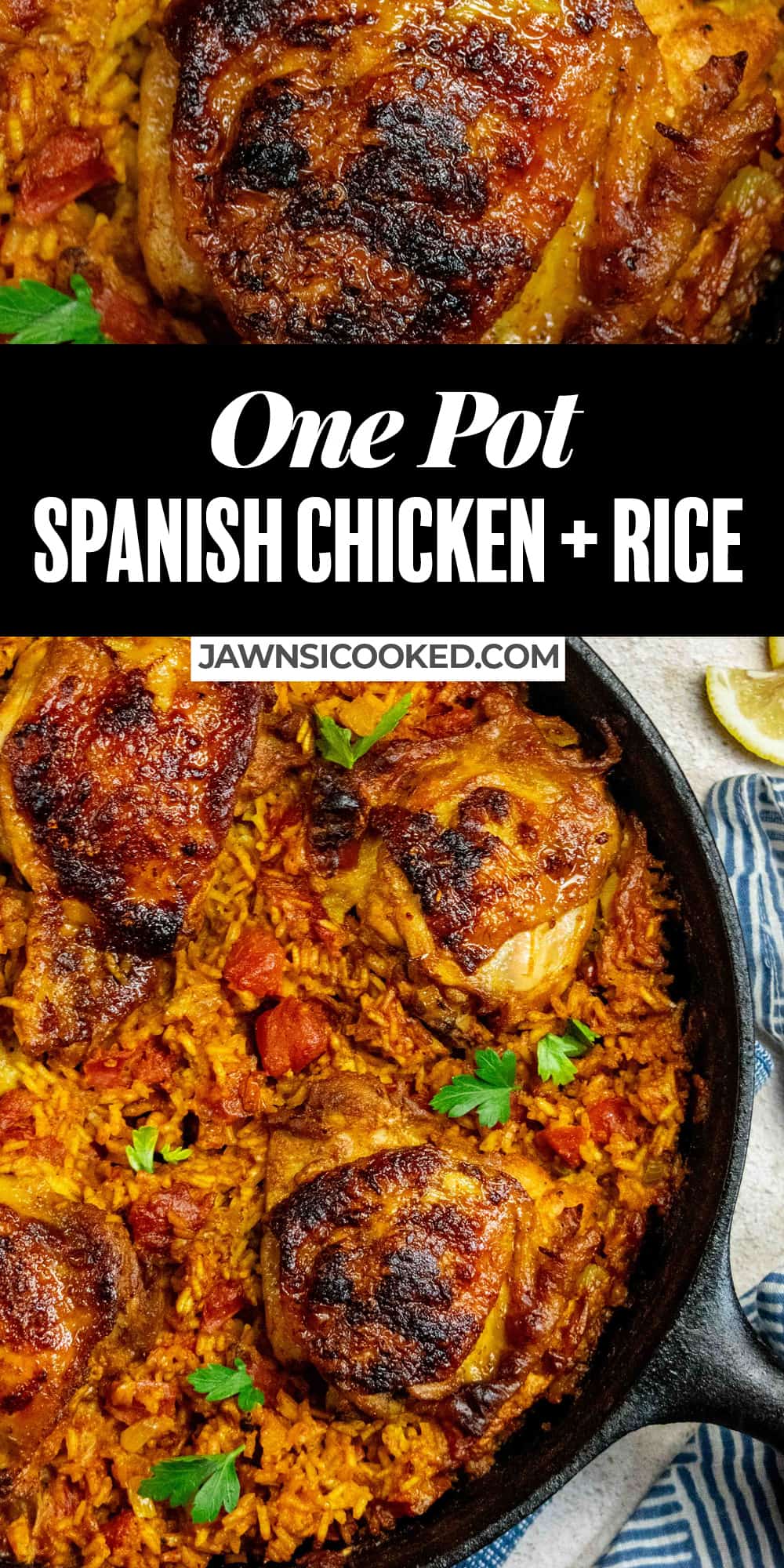 Easy One Pot Spanish Chicken and Rice Skillet Recipe : Jawns I Cooked