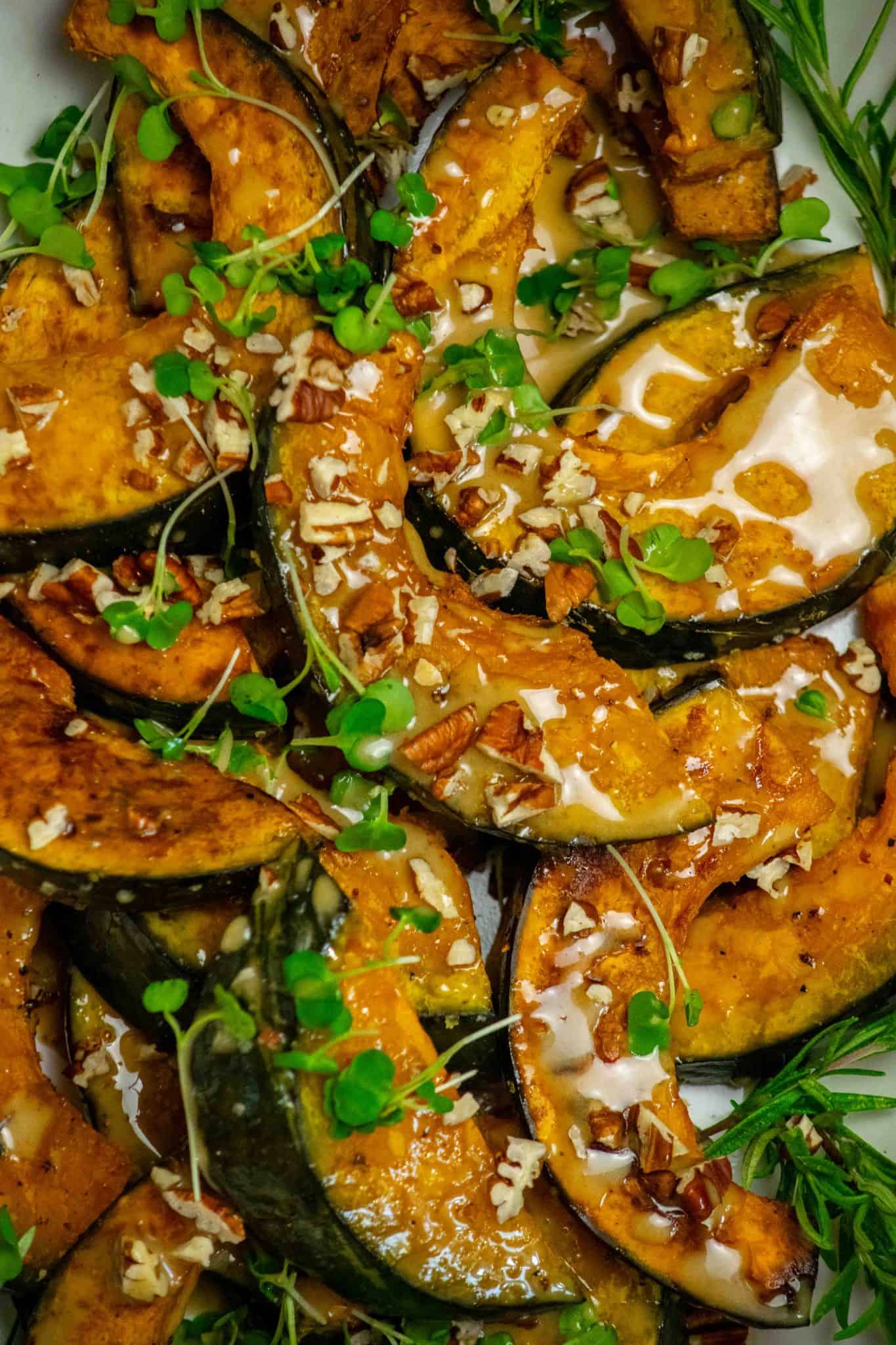 Thanksgiving Maple Pecan Roasted Kabocha Squash Recipe : Jawns I Cooked