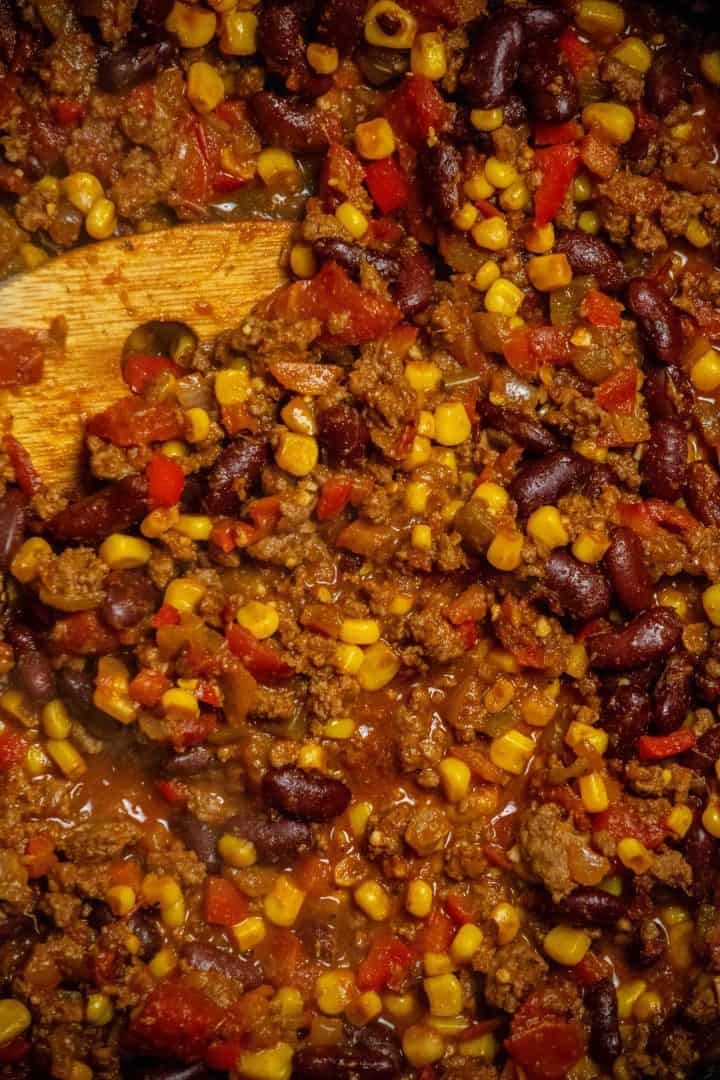 Easy Ground Beef Chili Frito Pie Casserole Recipe : Jawns I Cooked