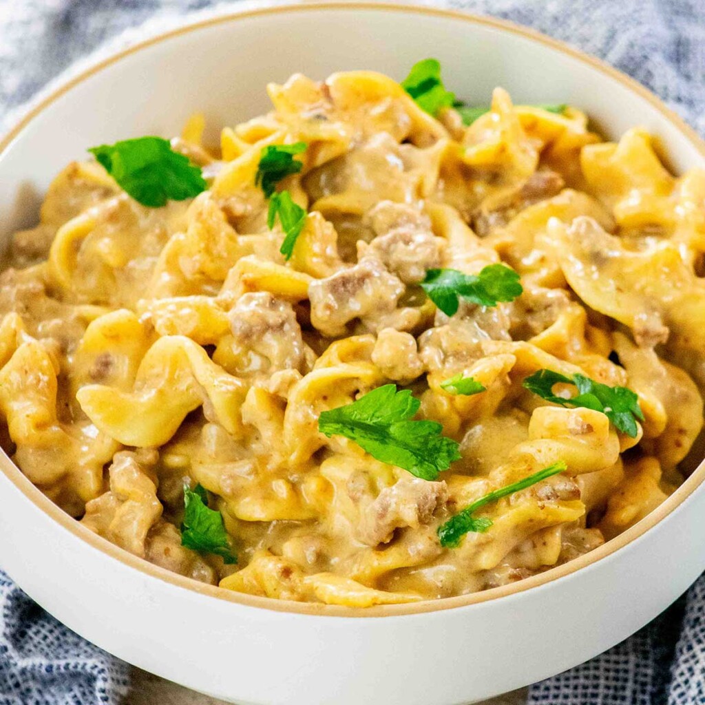 Beef Stroganoff Hamburger Helper (One-Pot) : Jawns I Cooked