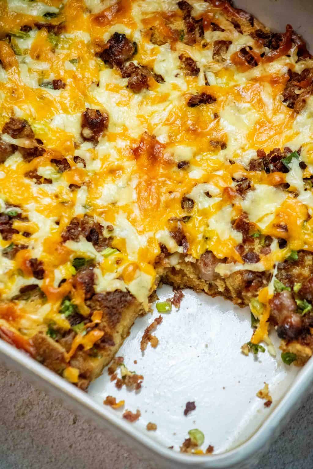 Sausage, Bacon and Egg Cornbread Breakfast Casserole : Jawns I Cooked