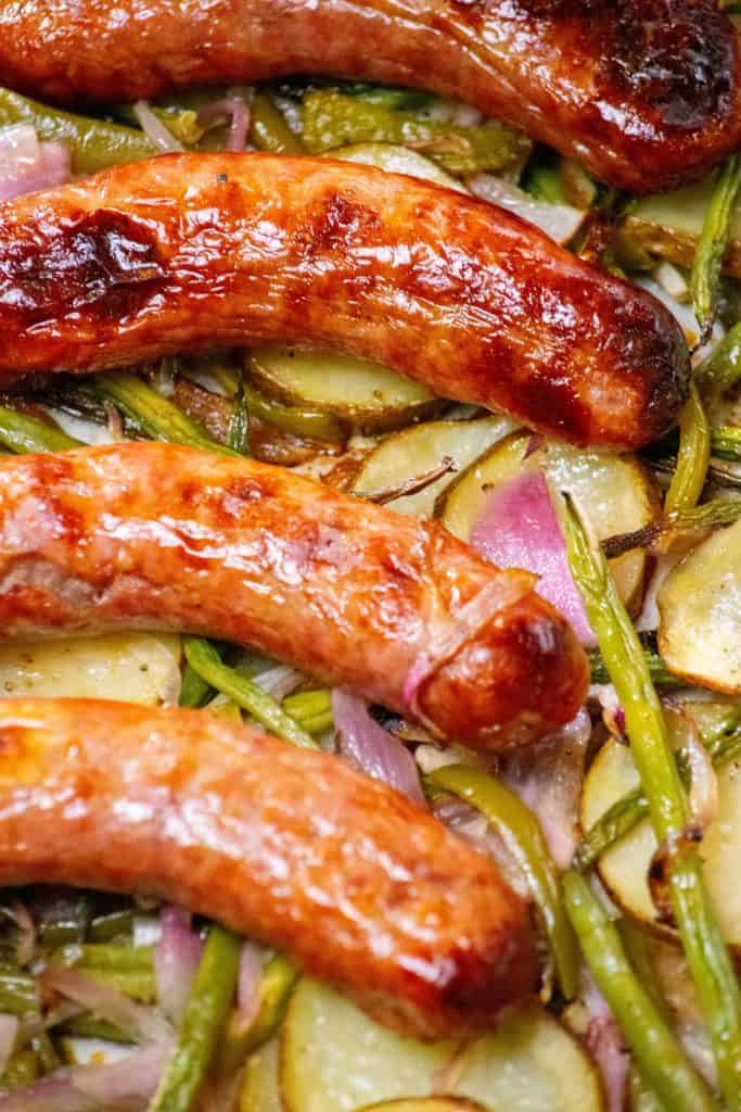 Sheet Pan Bratwurst and Potatoes with Green Beans : Jawns I Cooked