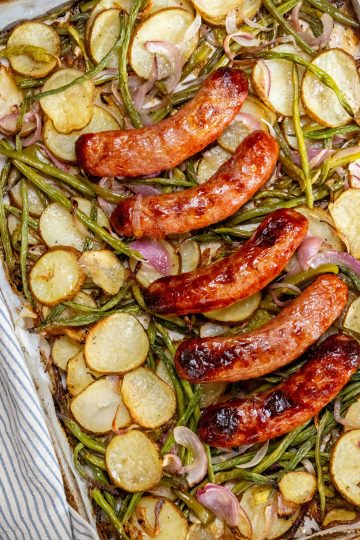 Sheet Pan Bratwurst and Potatoes with Green Beans : Jawns I Cooked