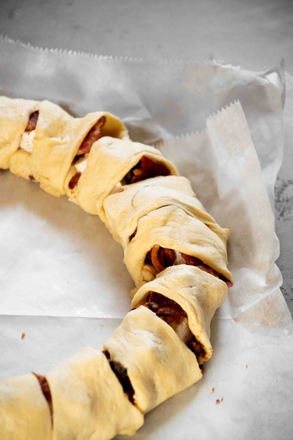 Bacon Brie Crescent Wreath with Cranberry Compote : Jawns I Cooked