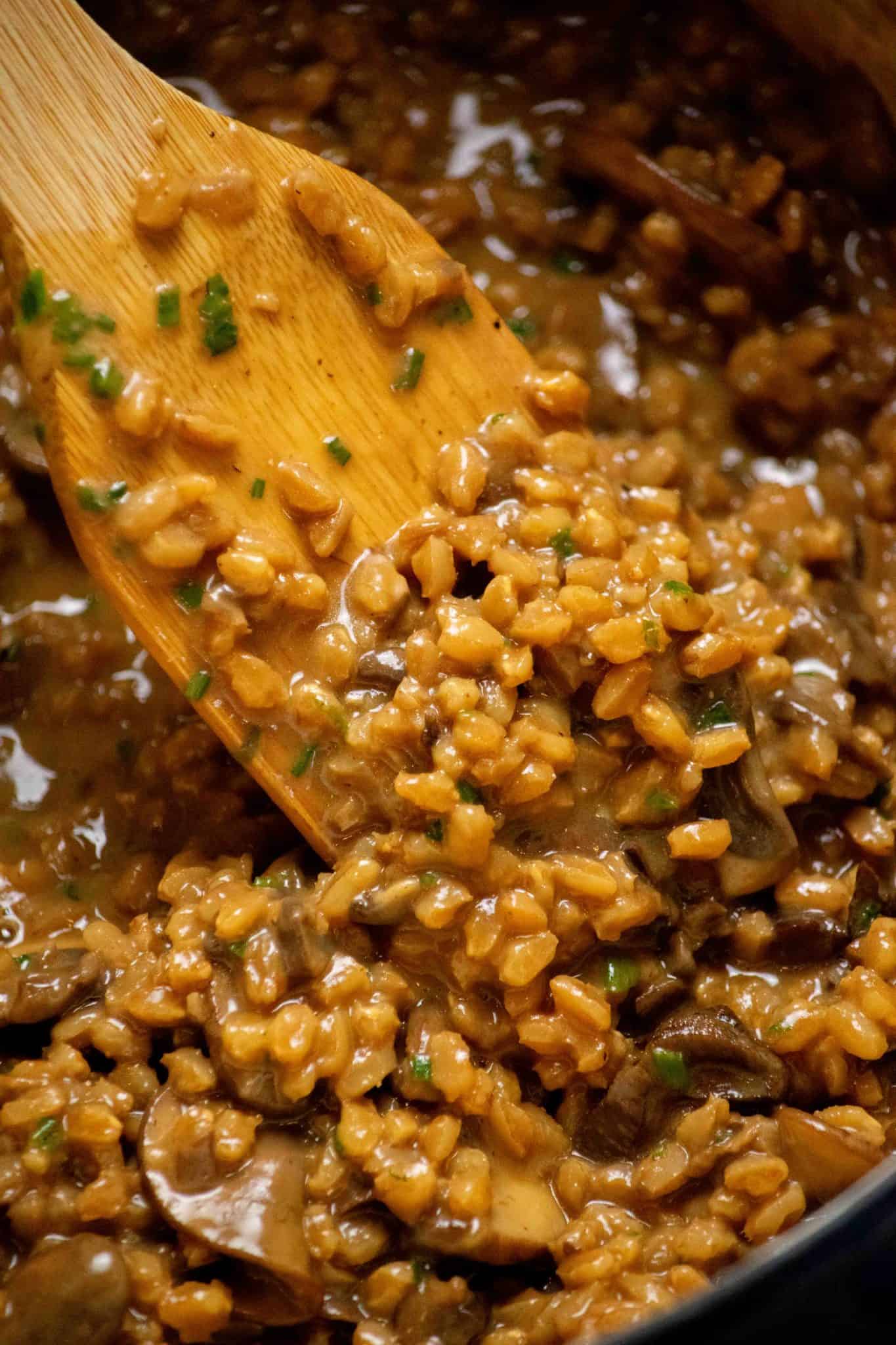 Creamy Mushroom Parmesan Farrotto (Farro Risotto) : Jawns I Cooked