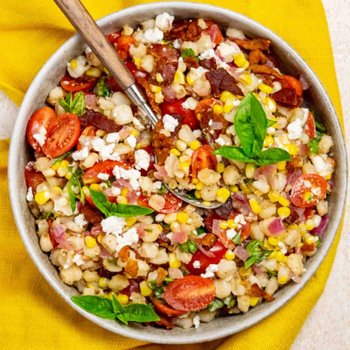 Hominy Salad with Corn and Warm Bacon Vinaigrette : Jawns I Cooked